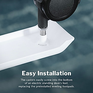 Vari Caster Wheels for Electric Standind Desk, Easy Installation and 360-Degree Movement (Set of 4)