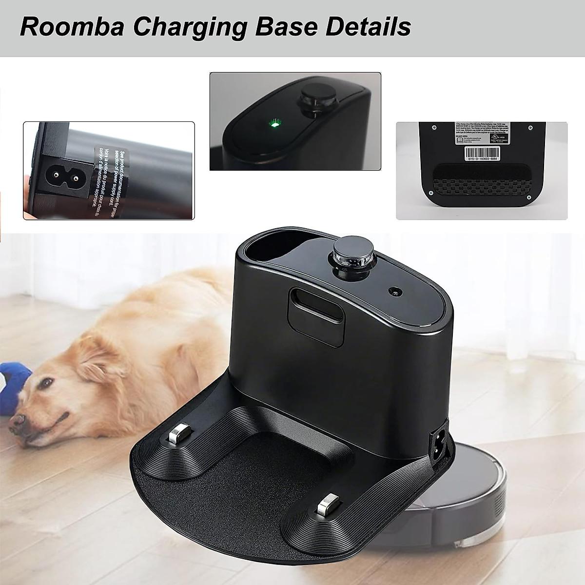 Roomba Charger Dock, Roomba Docking Station, Roomba Charging Base,Compatible with irobot Roomba Charger Base e5 e6 i1 i3 i4 i6 i7 i8 500 600 700 800 900 Series Charger 4452369 17064 17170 ADF-N1