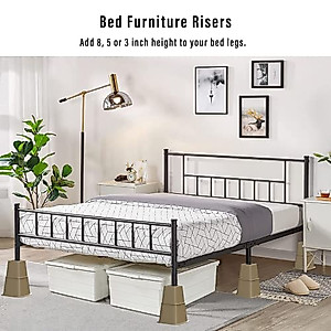 Lufia Bed Furniture Risers Heavy Duty, Elevation in Heights 8, 5 or 3 Inch, Adjustable Furniture Risers for Sofa, Table, Couch, Chair or Desk, Supports up to 1,300 lbs (Set of 4, Brown)