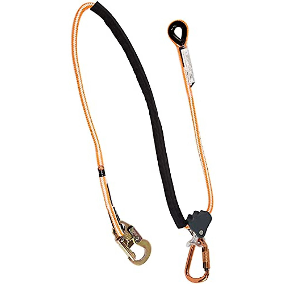 Pelican Rope Positioning with Steel Snap Hook (1/2 inch x 8 feet) – Adjustable, High Visibility Polyester Rope for Fall Protection, Arborists, Tree Climbers - ANSI Z133 & OSHA 1910/1926 Certified