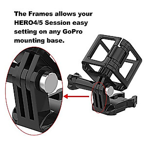 Frame Mount Housing Case for GoPro Hero 5 Session, Hero 4 Session, Upgrade Protective Housing Frame Shell Mount Holder with Buckle & Thumb Screw for GoPro Hero 5/4 Session