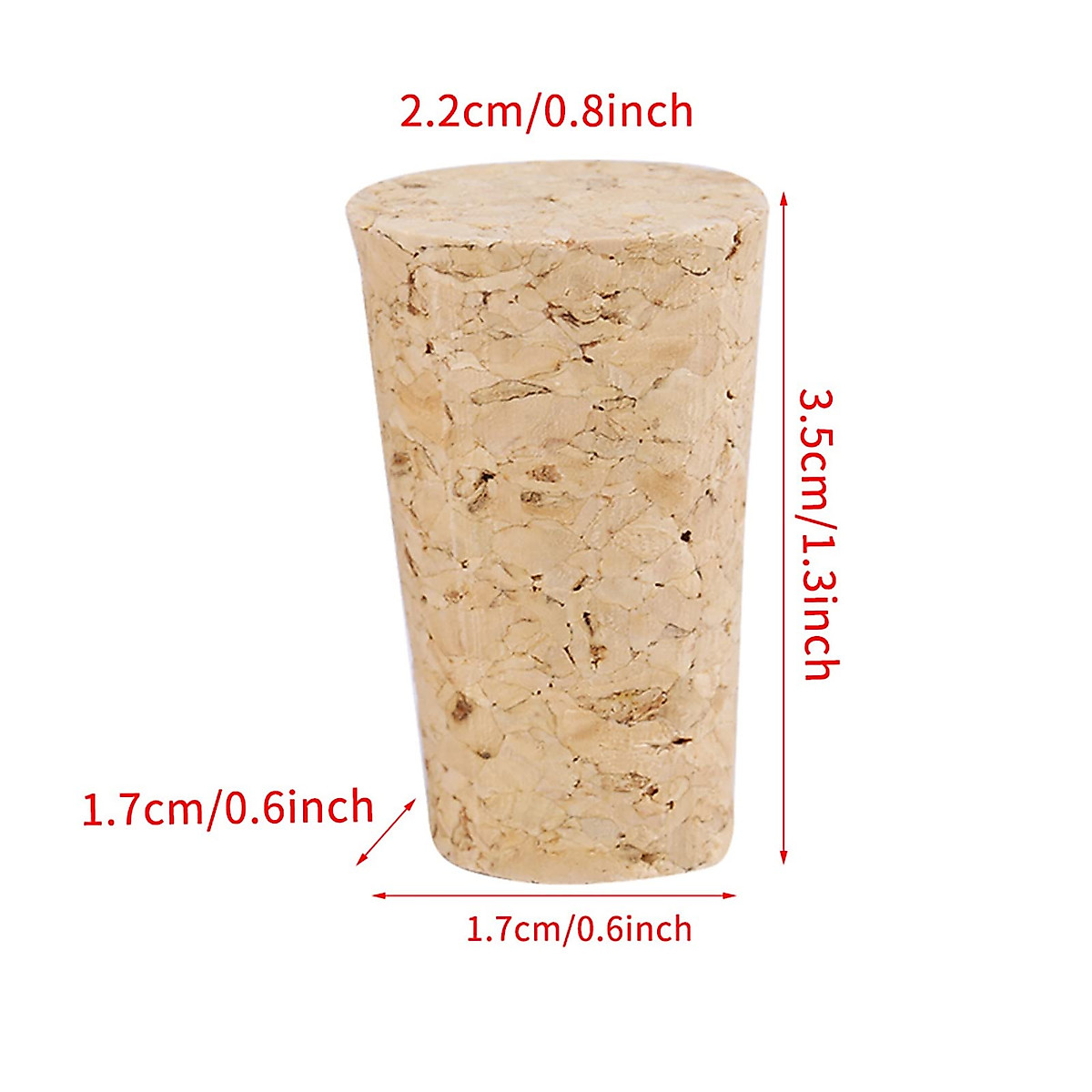 Tapered Cork Stopper, Wine Bottle Cork Stopper, 10 Pieces for Beer Bottles for Most Wine Bottles (22 * 17 * 35 for red Wine Bottle)
