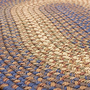 Super Area Rugs Classic Hartford Soft Blue & Cream Braided Rug Made in USA,2' X 3' Oval