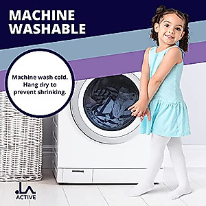 LA ACTIVE Baby Girl Tights Warm Cotton Leggings Tights, Non-Skid Seamless Cable Knit Stockings for 0 Months-3 Months Infant Toddler, Pink & White & Black-3 Pairs