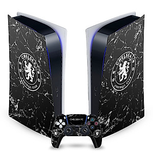 Black Marble Mixed Logo Vinyl Faceplate Sticker Gaming Skin Case Cover Compatible with Sony Playstation 5 PS5 Digital Edition Console and DualSense Controller