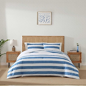 Tommy Bahama - Duvet Cover Set, Soft & Breathable Bedding with Matching Shams, Striped Home Decor, Oeko-Tex Certified (Awning Blue, King)
