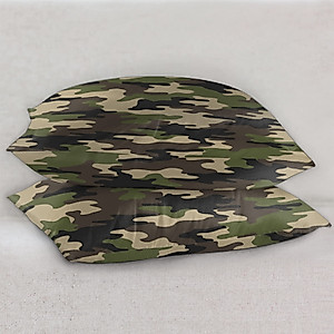 Classic Camo Print Camouflage Satin Pillowcase for Hair and Skin Queen Size Set of 2 Cooling Pillow Case Cover with Envelope Closure, 20"x30"
