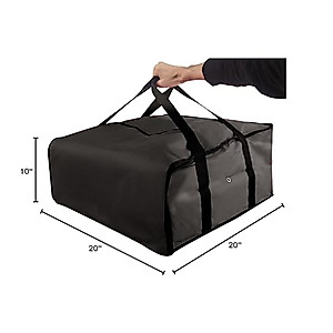 Trail maker Insulated Pizza Bags for Delivery, Food Carrier Delivery Bag 20x20x12 Food Bag for Personal and Professional Use | Holds up to 4 Fresh Pizzas (Black)