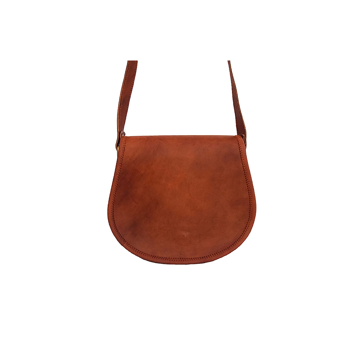 Handmade Full Grain Vintage Leather Crossbody Sling Bag Women/Teen Girls Purse Wallet Satchel Handbag Messenger Bags (Extra Small), Brown