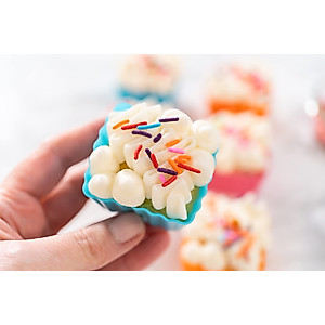 Bakerpan Silicone Square Molds for Baking, Baking Cups, Mini Cake Molds, Square Cupcake Liners, 1.5 Inch Square Cups - Set of 12