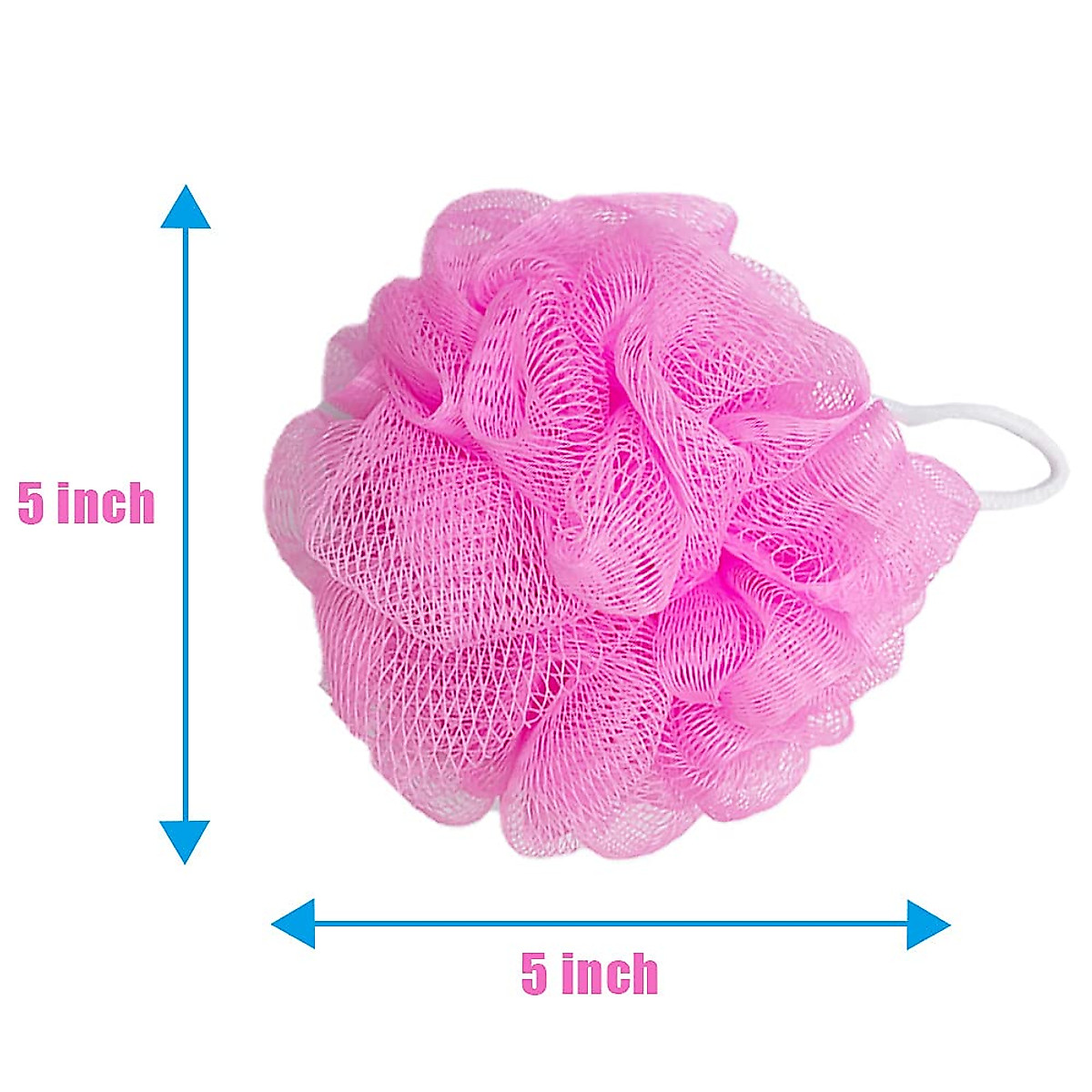 10 Pack Bath Loofah Sponges,Mesh Shower Pouf Balls,Exfoliating Scrubber for Kids Women Men Body Wash,Random Color