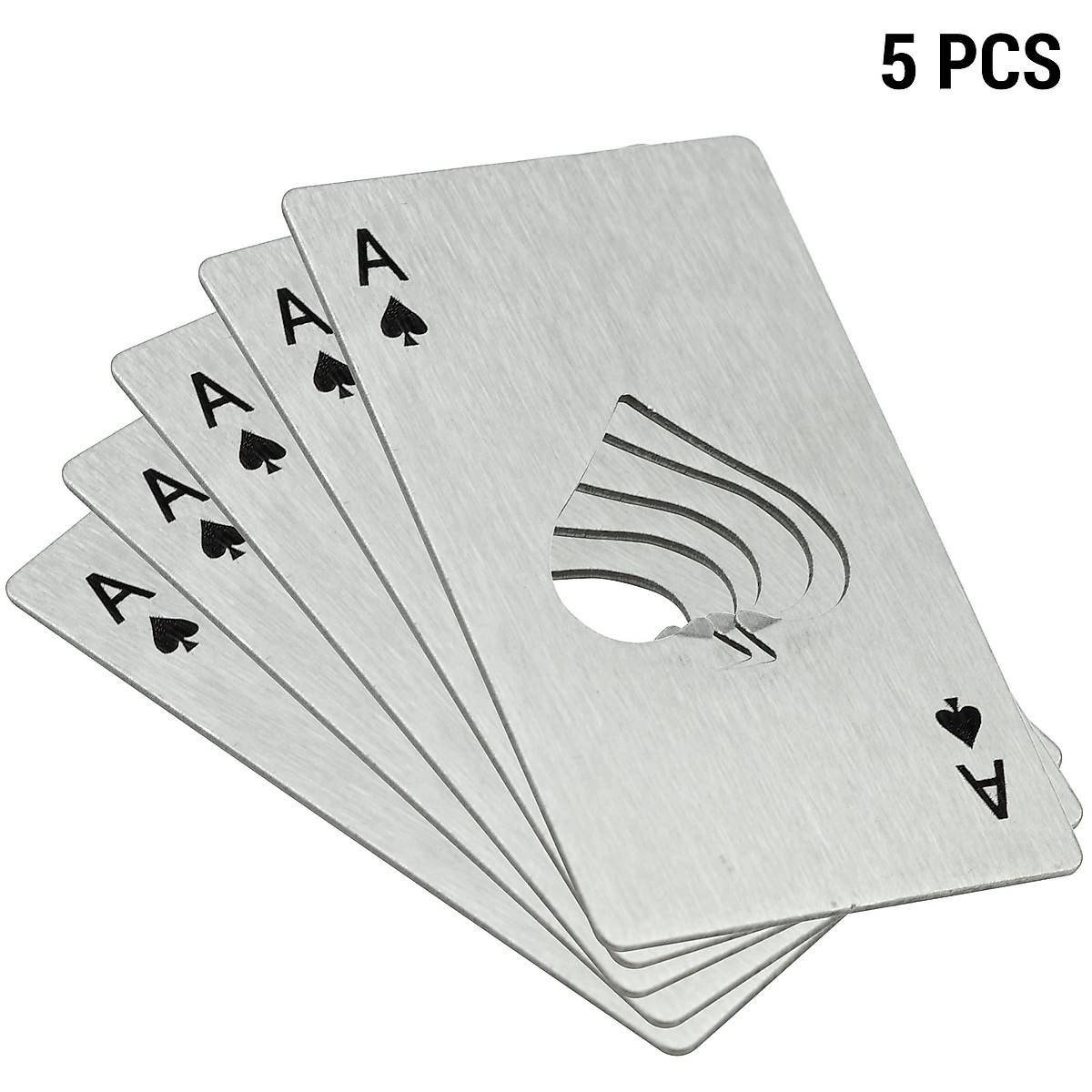 5 Pieces Casino Bottle Opener Stainless Steel Ace Bottle Opener Cards Poker Card Bottle Openers Credit Card Size Beer Bottle Cap Opener for Your Wallet