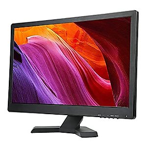 HD LED Monitor, Dual Speakers ABS HD Color Screen Monitor Easy Installation 100‑240V Portable with Remote Control for Laptops (US Plug)