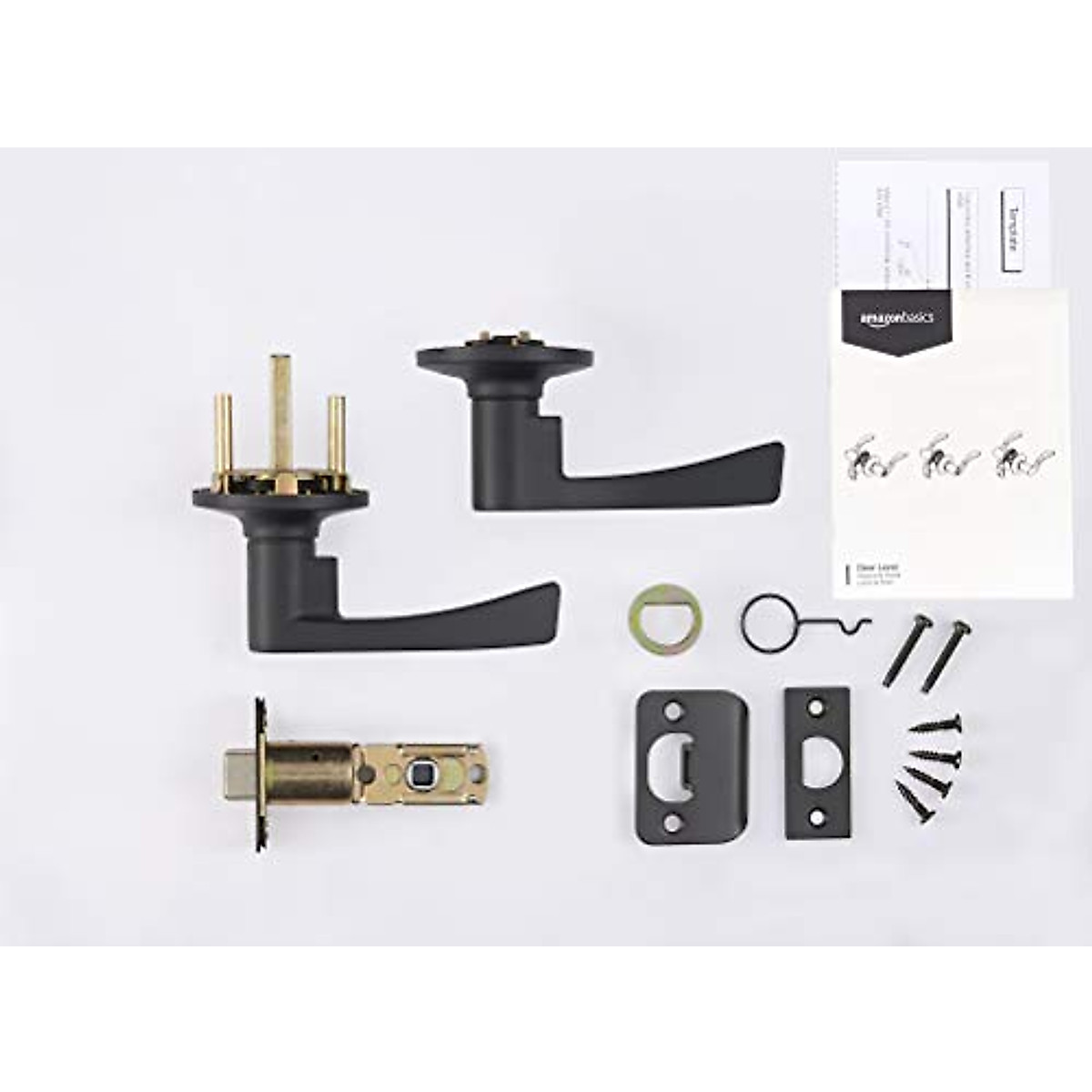 Amazon Basics Victorial Door Lever, Passage, Matte Black