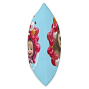 Masha and the Bear You Will be My Valentine, Bear Throw Pillow, 18x18, Multicolor