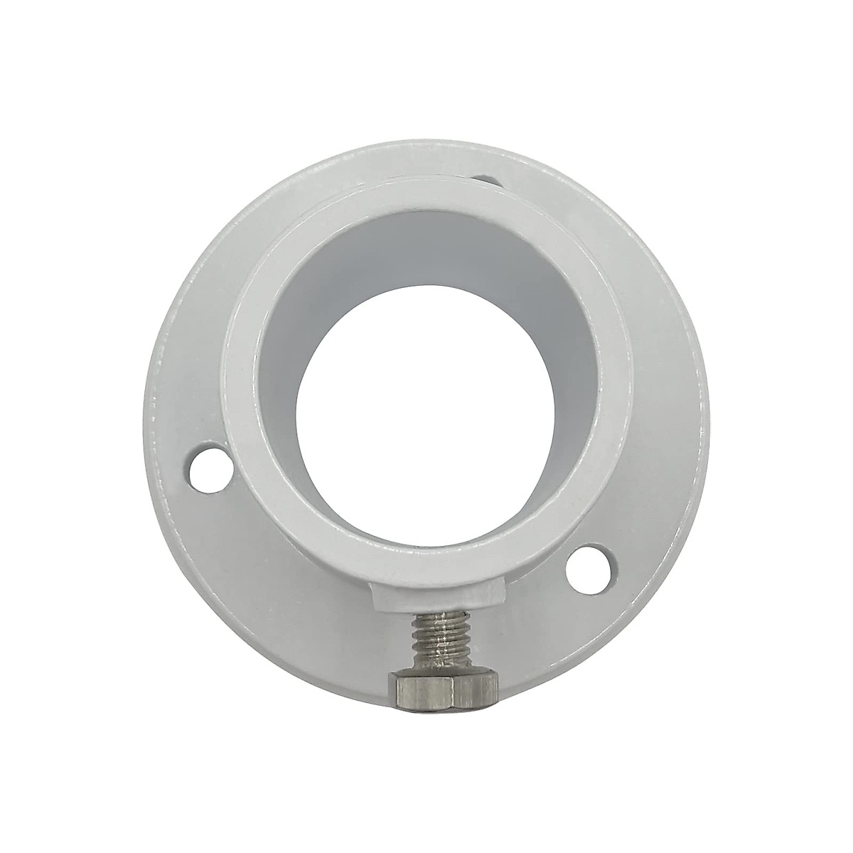 Poolzilla 1-Pack Deck Anchor Flange in White, Diameter of 1 1/2", Made of High Grade Cast Aluminum