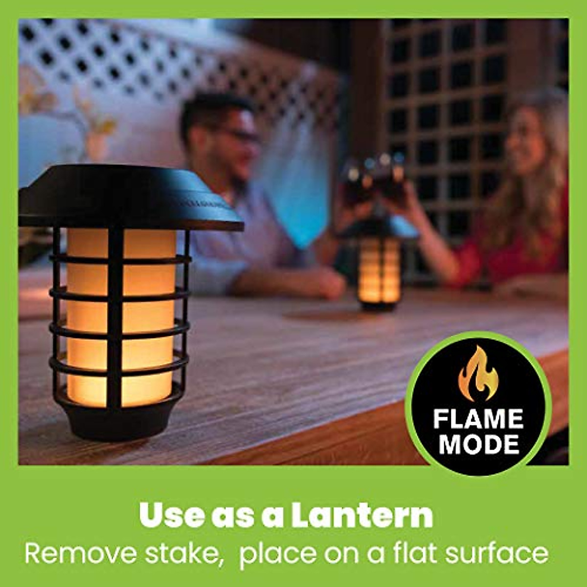 Bell + Howell Smart Solar XL Pathway Lights 2-in-1, Bright White & Flickering Flame Solar Torches Waterproof Outdoor Lighting Landscape Lights Dusk to Dawn Auto On/Off for Garden Patio Yard, 8 PACK