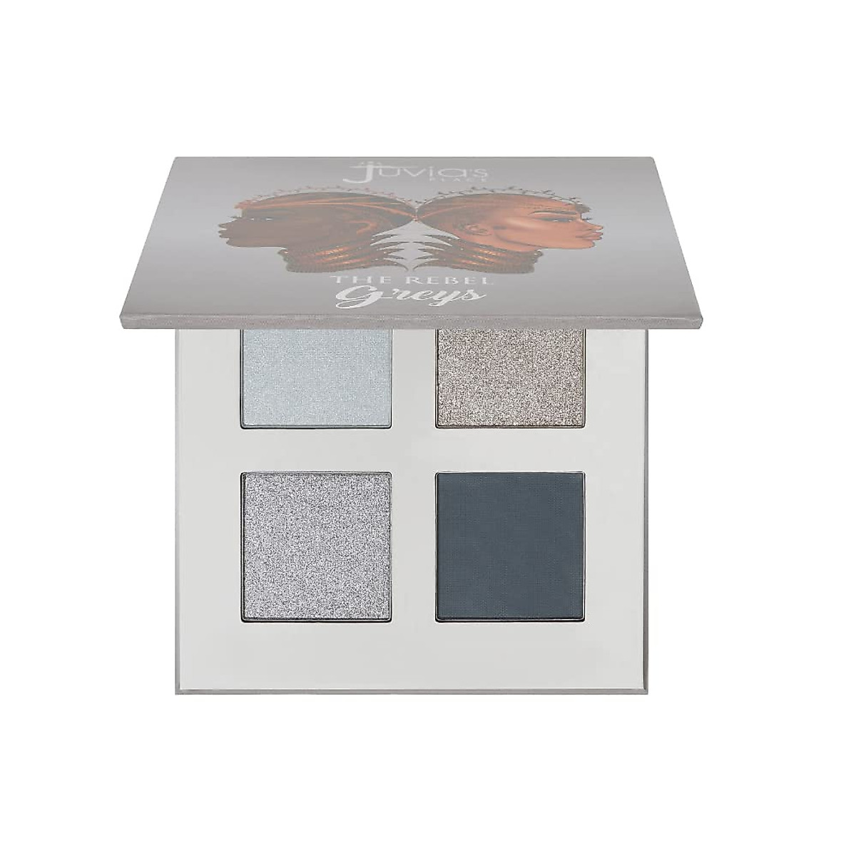 Juvia's Place Rebel Quad Grey Eyeshadow Palette - Shades of 4, Professional Eye Makeup, Pigmented Eyeshadow Palette, Makeup Palette for Eye Color & Shine, Pressed Eyeshadow Cosmetics