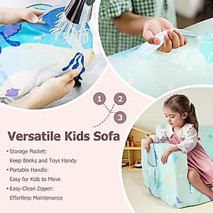 ZenKitch Kids Couch, 2-in-1 Toddler Sofa Fold Out, Soft Toddler Chair for Boys and Girls, Convertible Sofa to Lounger- Ideal for Napping, Reading, and Playing