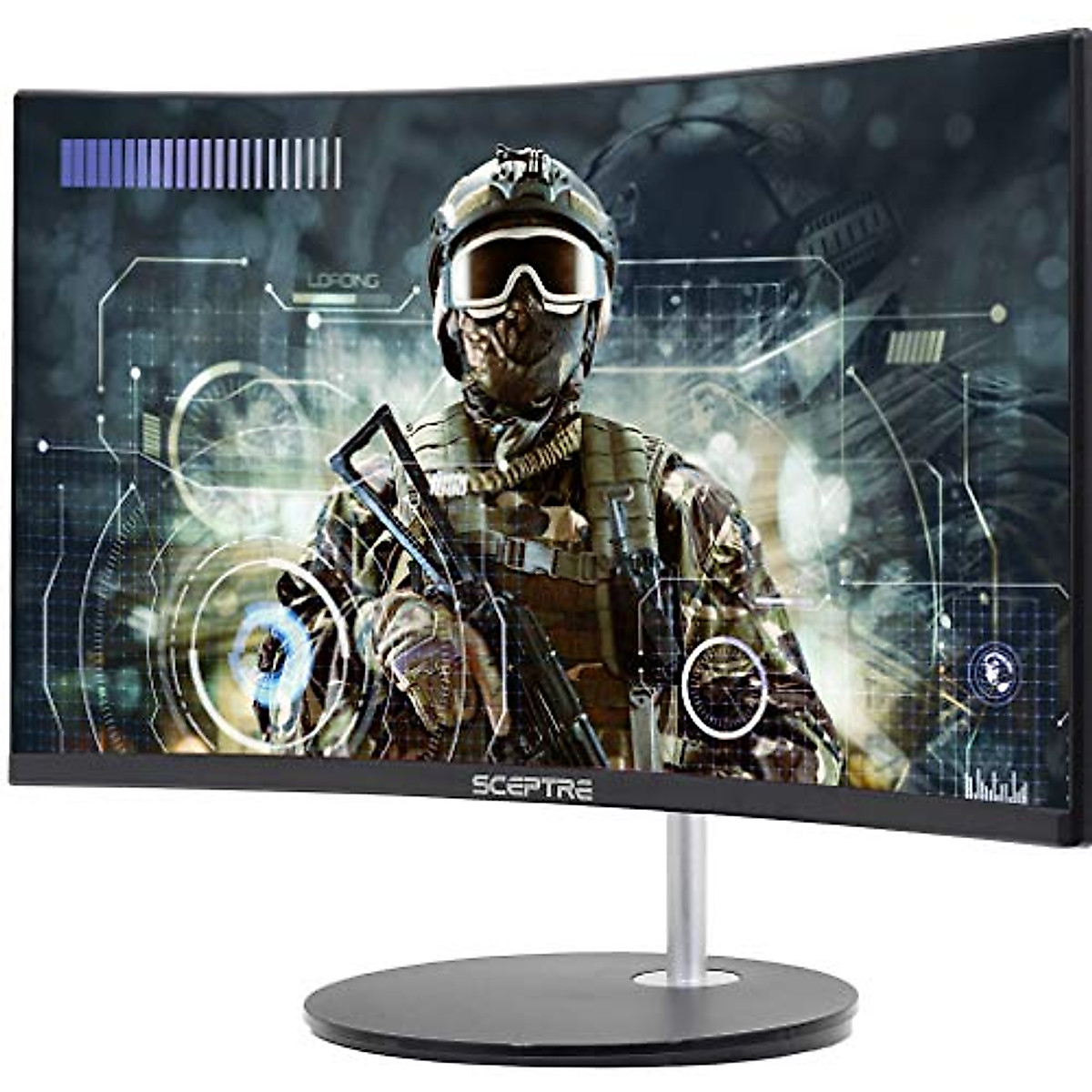 Sceptre Curved 24" 75Hz Professional LED Monitor 1080p 98% sRGB HDMI VGA Build-in Speakers, Machine Black 2021