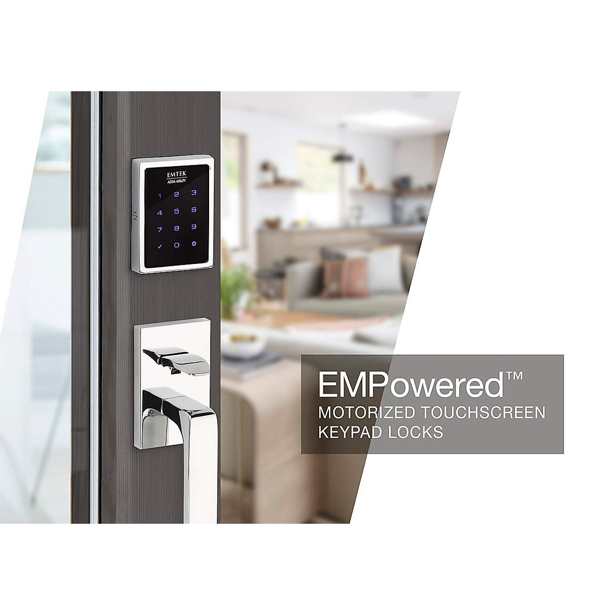 Emtek Empowered Motorized Touchscreen Keypad Smart Deadbolt - Connected by August, Flat Black Coated (US19), Model: EMP1101US19