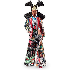 Barbie Collector Jean-Michel Basquiat X Doll with Braids and Crown, Wearing Art-Inspired Suit and Accessories, with Doll Stand and Certificate of Authenticity