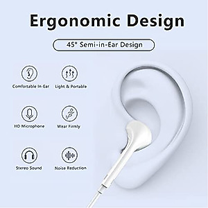 Earbuds for iPhone,Wired Headphones with Lightning Connector【MFi Certified】 Noise Isolating Earphones Headsets for iPhone 14/14 Pro/13/12/11/XR/XS/8/7 (Built-in Microphone & Volume Control)