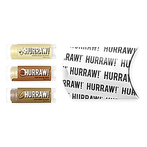 Hurraw! Vanilla Bean, Root Beer, Chocolate Lip Balms, 3 Pack Bundle: Organic, Certified Vegan, Cruelty and Gluten Free. Non-GMO, 100% Natural Ingredients. Bee, Shea, Soy and Palm Free. Made in USA
