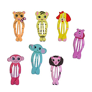 35 Pcs Animal Pattern Print Metal Snap Hair Clips For Girls Hair Accessories