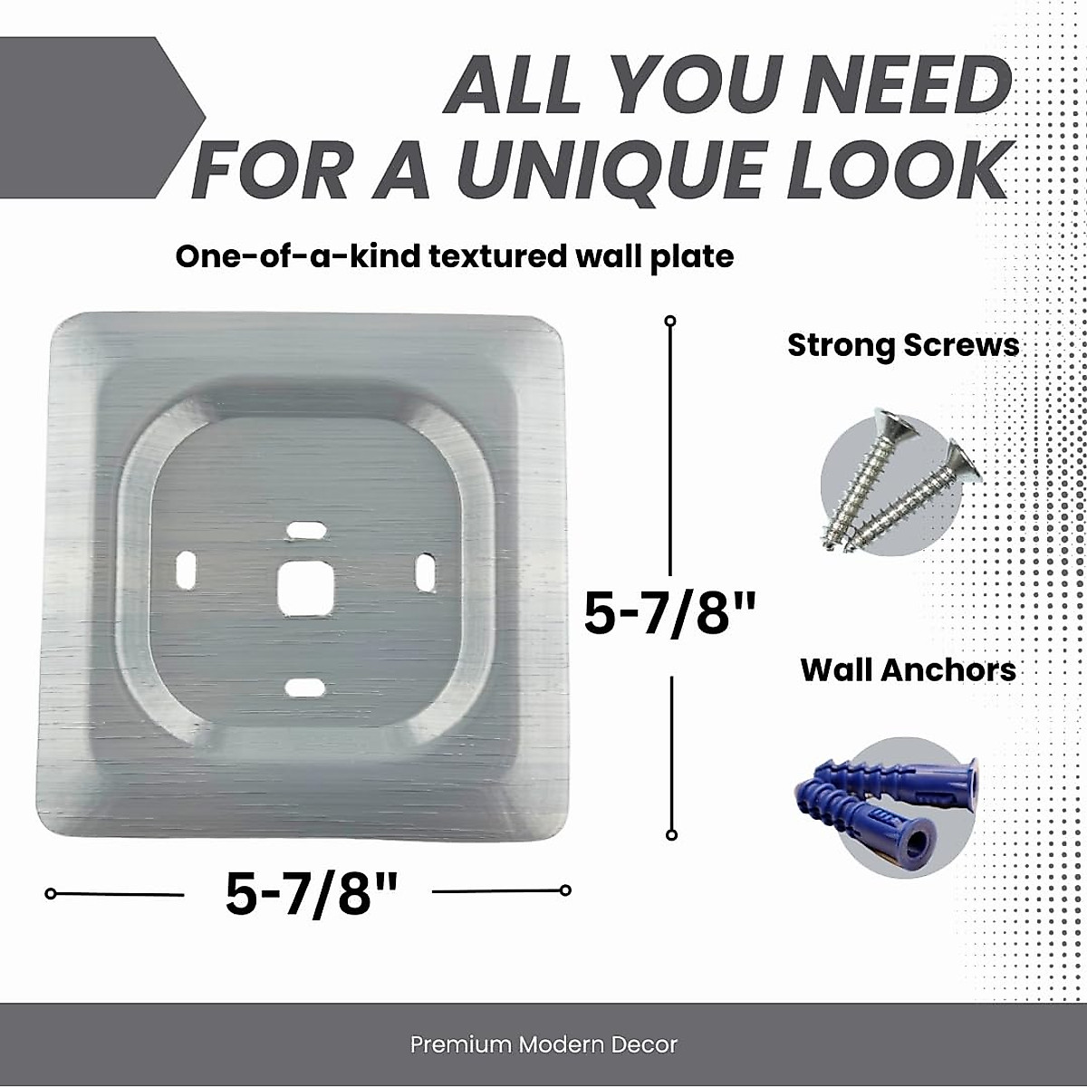 Silver Sheen Square Wall Plate for Ecobee Smart Thermostat Enhanced and Premium Cover Trim Backplate