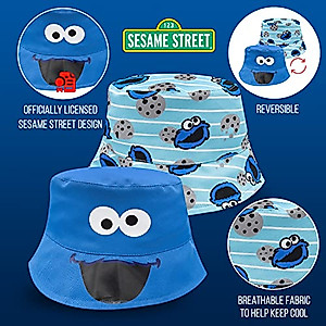 Cookie Monster Kids Sun Hat, Toddler Bucket Hat for Boys & Girls, 2-5T