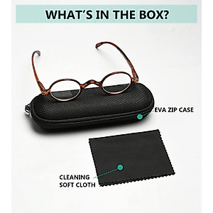 Eyekepper Small Oval Round Reading Glasses Vintage Mini Reader Eyeglasses for Men Women Reading with Spring Hinges Tortoise Frame +1.50