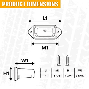 Gonice Super-Bright LED License Plate Light - 6-SMD Universal Fit for Truck Trailer Van RV SUV Boat - Under Hood Light - DOT Compliant, 12V-24V DC Waterproof