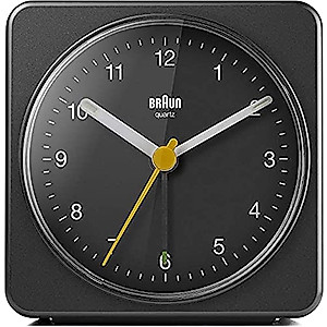 Braun Classic Triple Black Analogue Alarm Clock Home Gift Bundle with Snooze and Light, Quiet Quartz Movement, Crescendo Beep Alarm in Black, Model BC12B, BC02XB, BC03B (3 Pack)