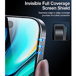 UltraGlass [2023 NEW] Invisible Privacy Armor for iPhone 14 Pro Max Screen Protector [UNBREAK TOP 9H+ Shatterproof] Stealth HD Privacy Screen Protector 14 Pro Max Tempered [Longest Durable] 2 Packs