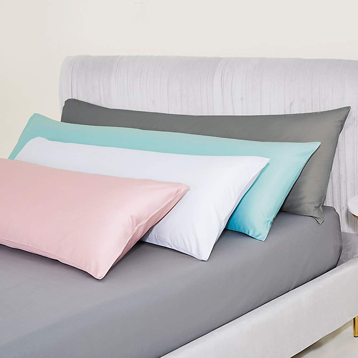 NTBAY Egyptian Cotton Body Pillowcase - 500 Thread Count Cotton Body Pillow Cover - Soft and Breathable Envelope Closure Body Pillowcase for Adults, 20x54 Inches, Aqua