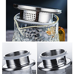 HONGYUNoH 2pcs Stainless Steel Glass Water Pitcher Lids Anti-Dust Splash Resistant Stoppers Covers with Drain for Beverage Carafe Pouring