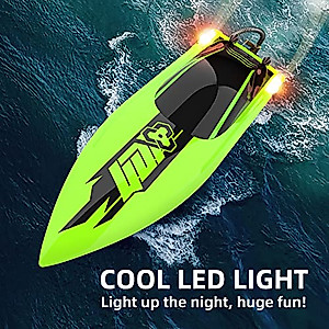 Cheerwing 22" Large RC Racing Boats, Brushless Remote Control Boat 40 Km/h with LED Lights High Speed for Adults and Kids