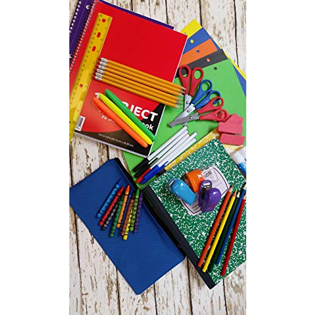 45 Piece School Supply Kit Grades K-12 - School Essentials Includes Folders Notebooks Pencils Pens and Much More!