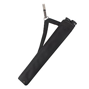 Kratarc Archery 2 Tube Hip Arrow Quiver Waist Hanged Carry Bag with Hook for Shooting (Black)