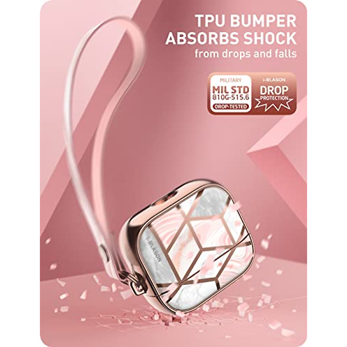 i-Blason Cosmo Series Case Designed for Airpods 3rd Generation Case, 360° Protective Stylish Airpod Case 3rd Generation Cover Compatible with Airpods 3 Case 2021 (Marble)