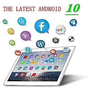 Deca core 10.1" Inch TYD Tablet Google Android 10, 4G LTE Dual SIM, 4GB RAM 64GB Storage, 1920 1200 Full HD IPS Touchscreen,Dual Camera, WiFi/WLAN/Bluetooth/GPS TYD-109 (64GB, Silver)