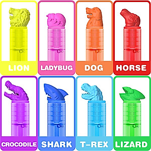 32Pcs Mini Animal Bubble Wands Bulk, Jungle Party Favors for Kids, Wild Birthday Decoration, Goody Bag Filler, Pinata Stuffed Supplies, Carnival Prizes, Treasure Box, Summer Outdoor Gifts for Girl Boy