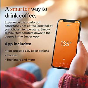 Ember Temperature Control Smart Mug 2, 10 oz, Black, 1.5-hr Battery Life - App Controlled Heated Coffee Mug - Improved Design