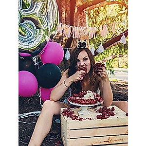 Mens 30th Birthday Crown - Photo Props Suitable for Men's and Women's 30th Birthday - 30 Years Old Suitable for Birthday Party Black Sequin Crown Hat