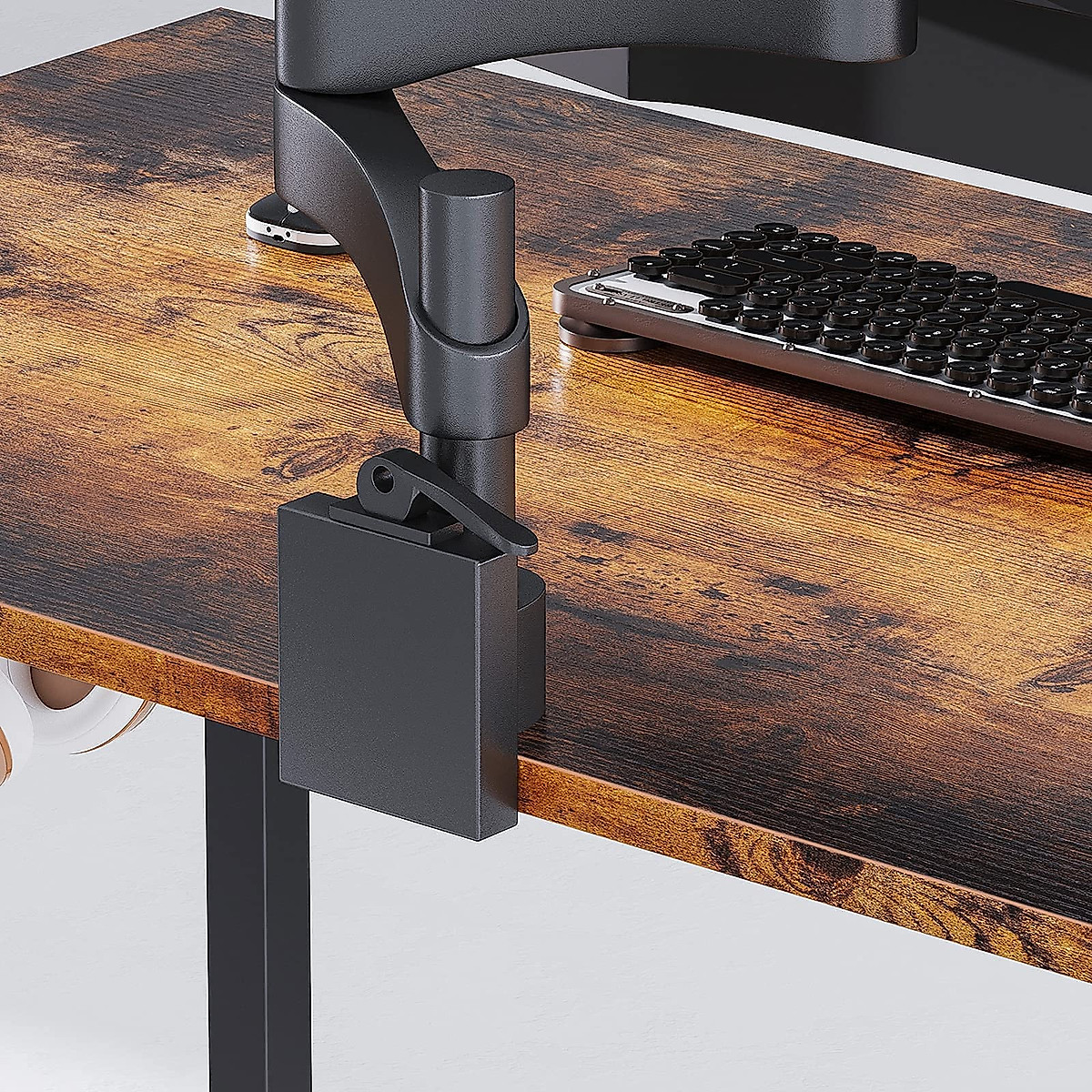 ODK Computer Writing Desk 39 inch, Sturdy Home Office Table, Work Desk with A Storage Bag and Headphone Hook, Vintage