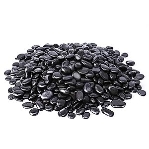 GRISUN 15lbs Black Natural River Rocks for Landscaping, Polished Pebbles for Plants Flower Bed Fish Tank Gravel Garden Home Decor, Aquarium Decorative Stones