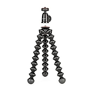 Joby GorillaPod 1K GripTight Mount PRO Kit, Compact Flexible Tripod 1K Stand and BallHead 1K with Locking Phone Mount, Easy Landscape or Portrait Mode, Supports up to 1kg (2.2lb), Black (JB01831-BWK)