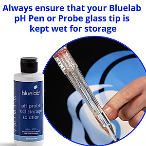 Bluelab STSOL120 KCL Storage Solution 120ml pH Probe and Pen, Maintain Meters Used for Water, Soil, and Hydroponic System or Indoor Plant Grow White