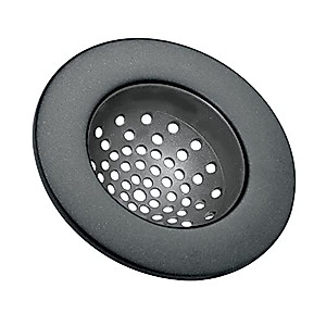 mDesign Modern Kitchen Sink Strainer, Drain Cover for Standard Kitchen Sinks, Double Farmhouse Sinks, Utility Sinks - Flexible Base Traps Debris, Wide Metal Rim, 4" Round - 2 Pack - Matte Black